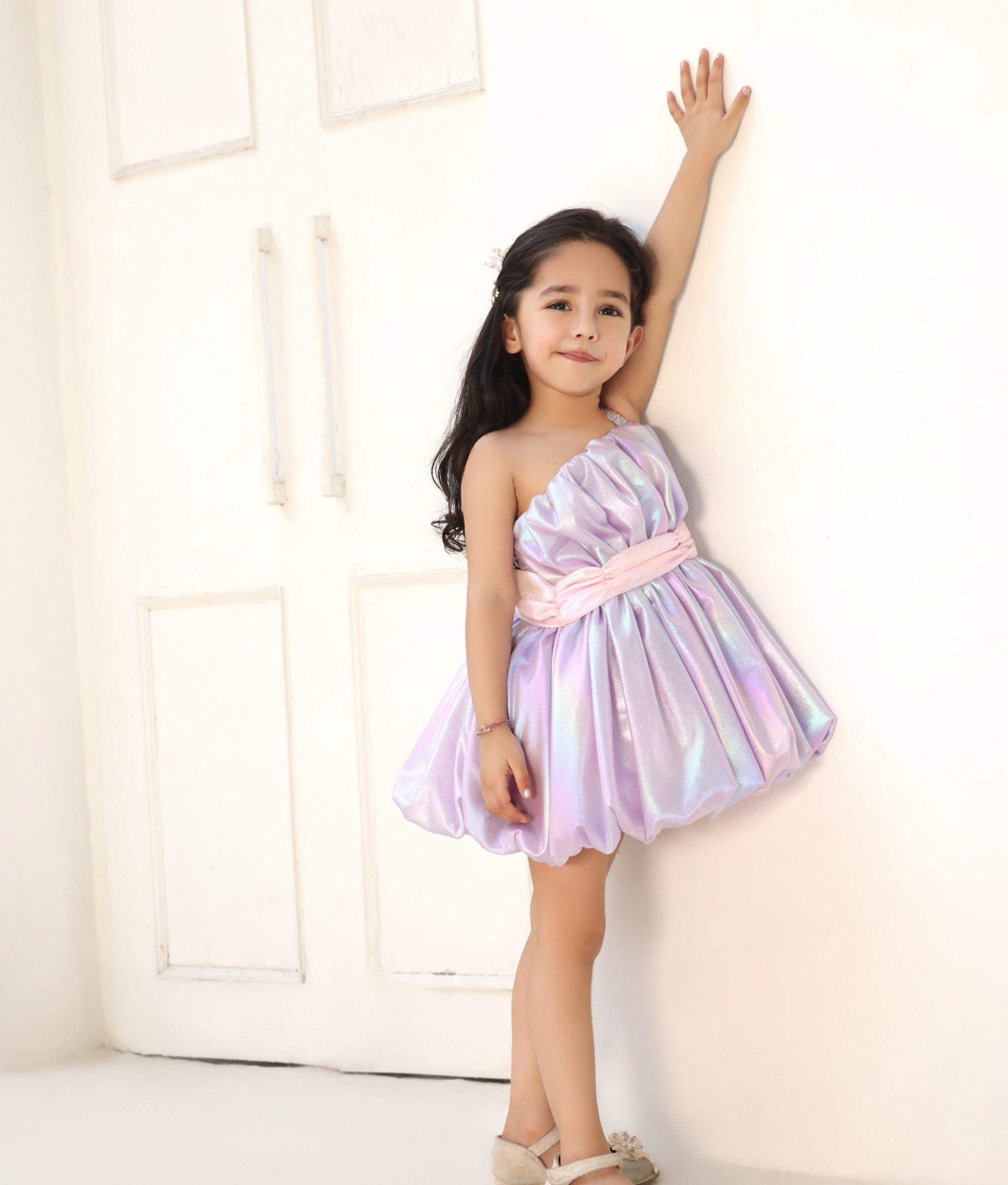 Shop Glimmering Purple Frock for Girls Online – FayonKids