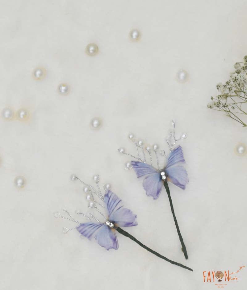 Lilac Butterfly with Pearls Hair Accessory – FayonKids